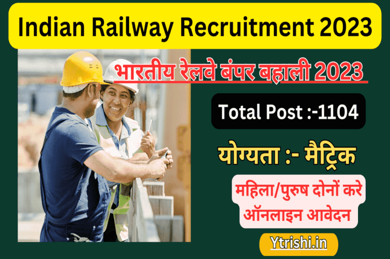 Indian Railway Recruitment 2023 : भारतीय रेलवे मैट्रिक पास भर्ती ऑनलाइन ...