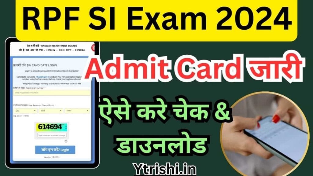 RRB RPF SI Admit Card 2024 Download